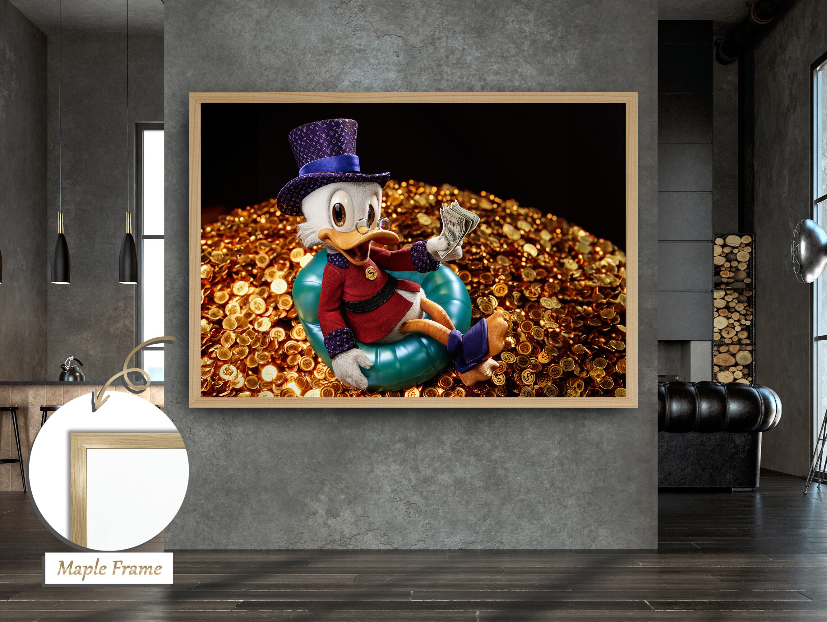 Scrooge Mcduck Pop Art, Money Canvas, Mural Art Print, Duck Pop Art ...