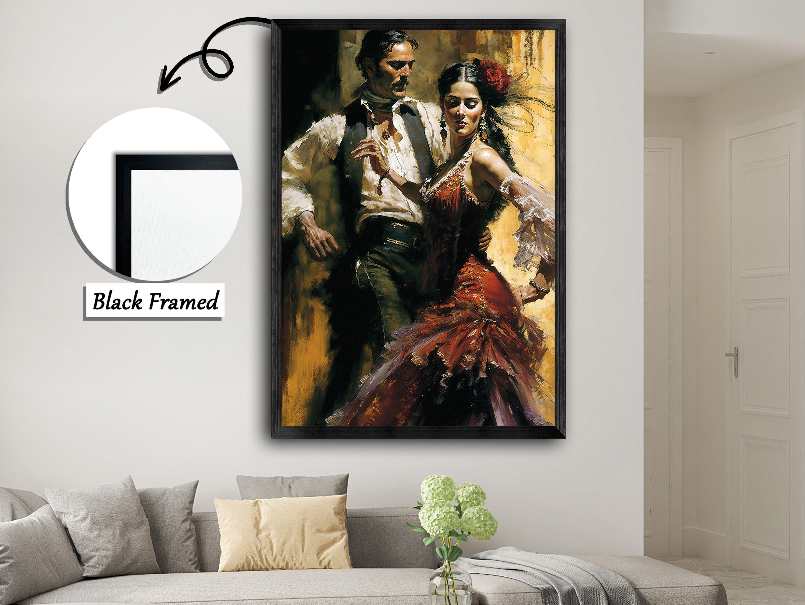 Dance Canvas Painting, Tango Print, Dance Canvas Art, Tango Couple ...