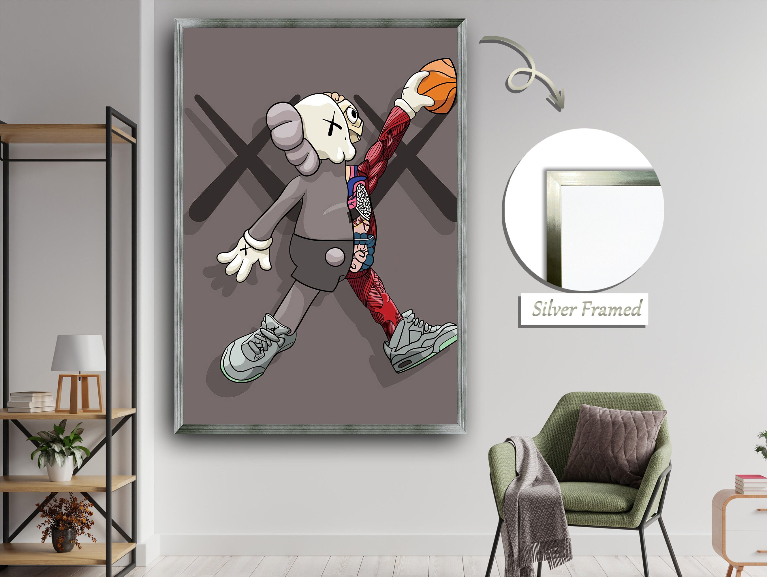 Basketball Kaws Figure Wall Art Prints, Hypebeast Kaws Wall Art ...