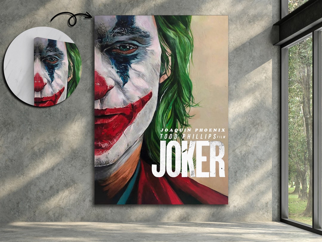 The Joker Movie Poster, Joker Wall Art, Joker Portrait Wall Art, Joker ...