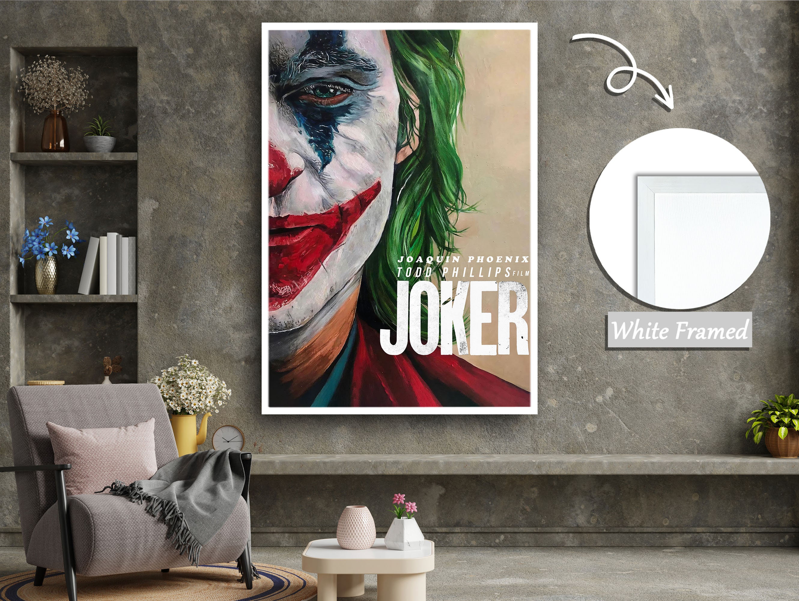 The Joker Movie Poster, Joker Wall Art, Joker Portrait Wall Art, Joker ...