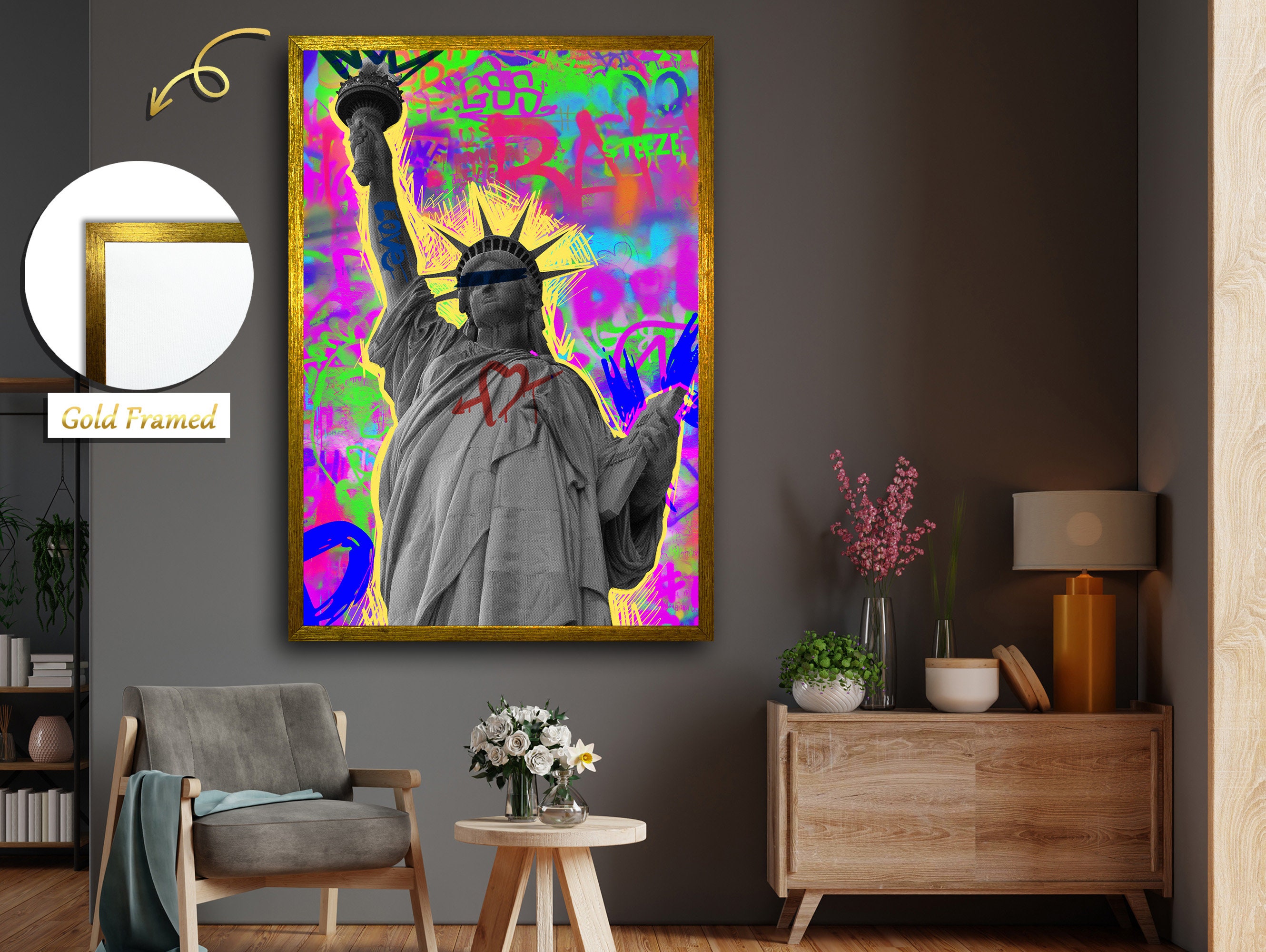 Banksy Statue of Liberty Graffiti Wall Art Banksy Wall Art - Etsy