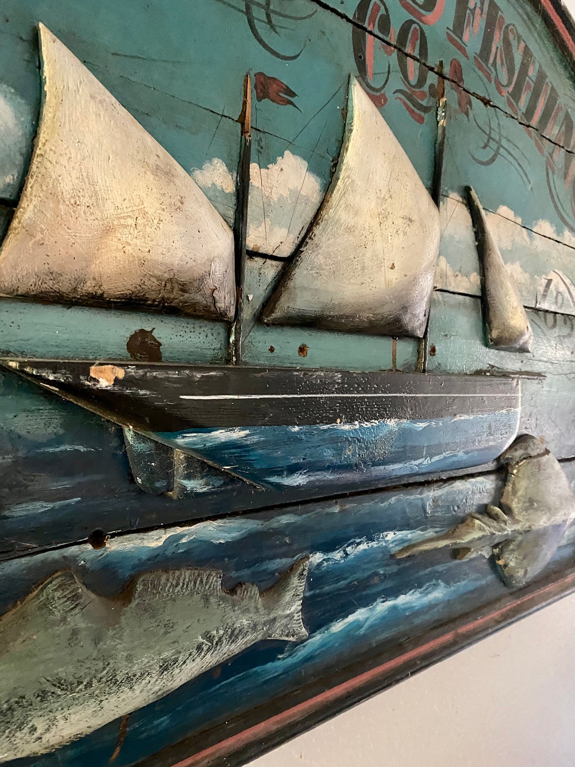 Vintage Wood Relief Fishing Sign Wall Decor - Etsy