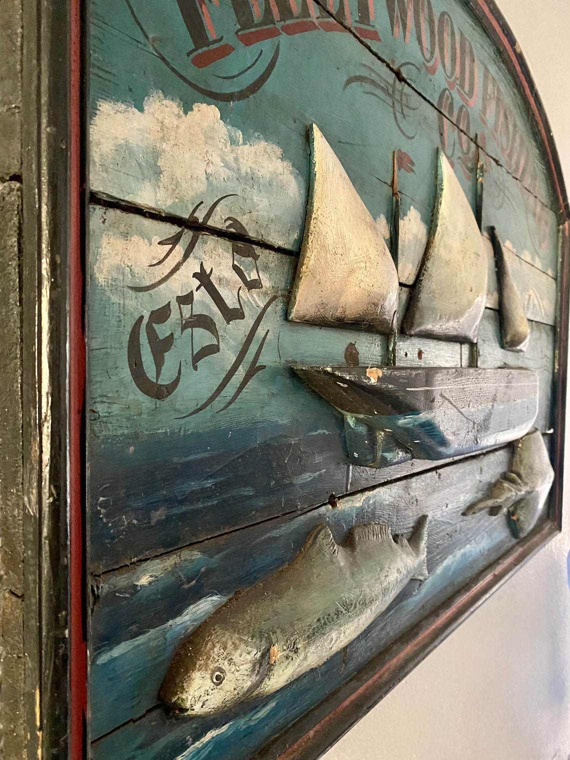 Vintage Wood Relief Fishing Sign Wall Decor - Etsy