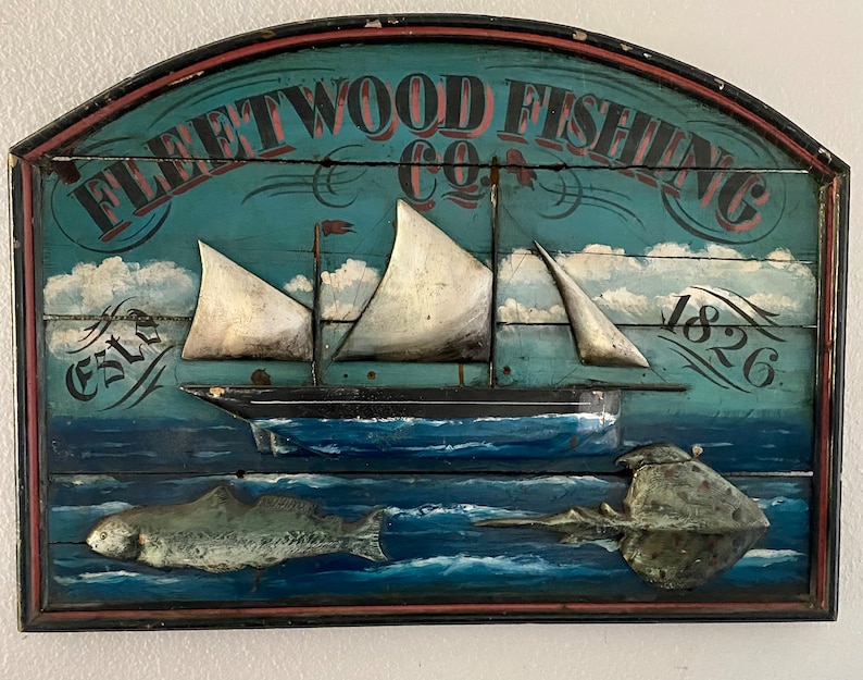 Vintage Wood Relief Fishing Sign Wall Decor - Etsy