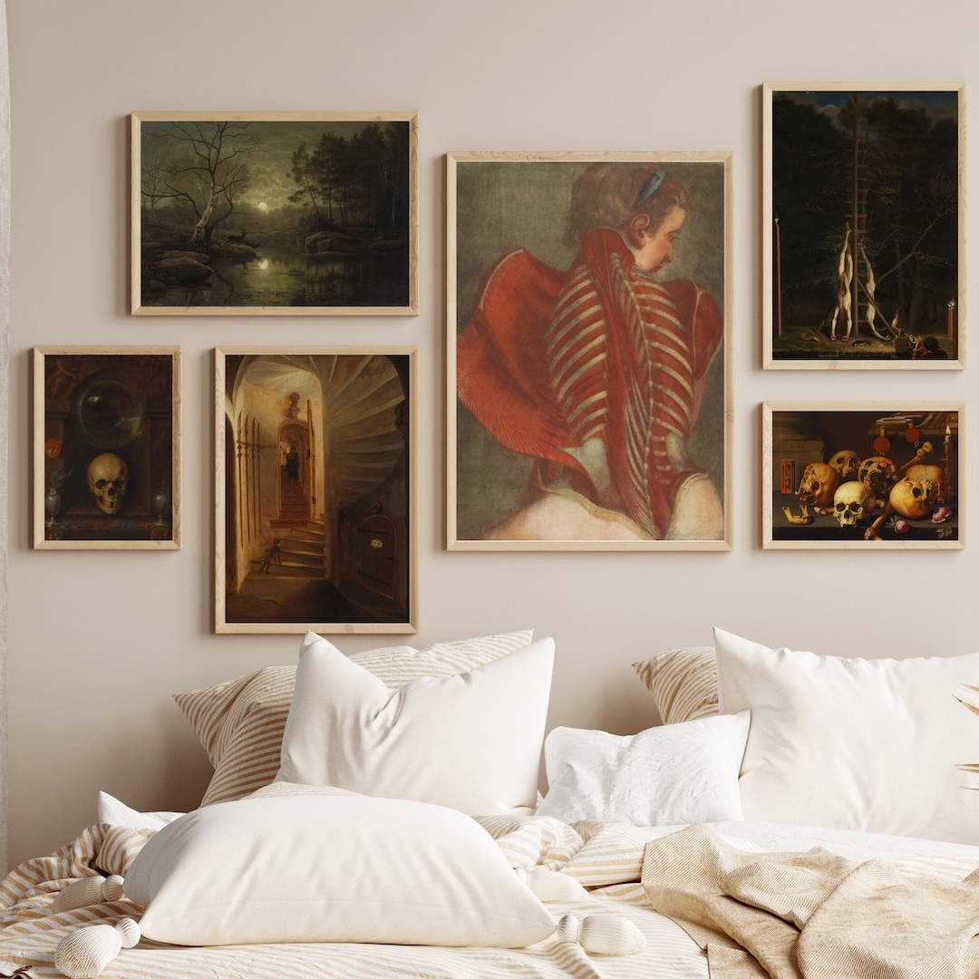 Dark Academia Set 6 Pieces Dark Academia PRINTABLE Wall Art Vintage Art ...