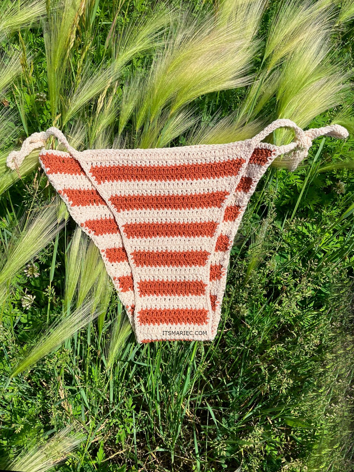 Crochet Striped Bikini Pattern Retro Crochet Bikini Top and Bottom ...