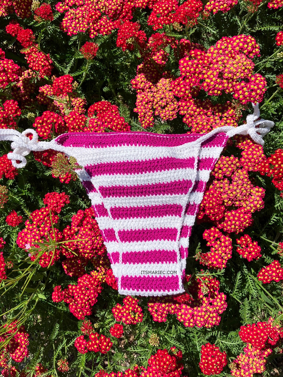 Crochet Striped Bikini Pattern Retro Crochet Bikini Top and Bottom ...