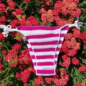 Crochet Striped Bikini Pattern - Retro Crochet Bikini Top and Bottom ...