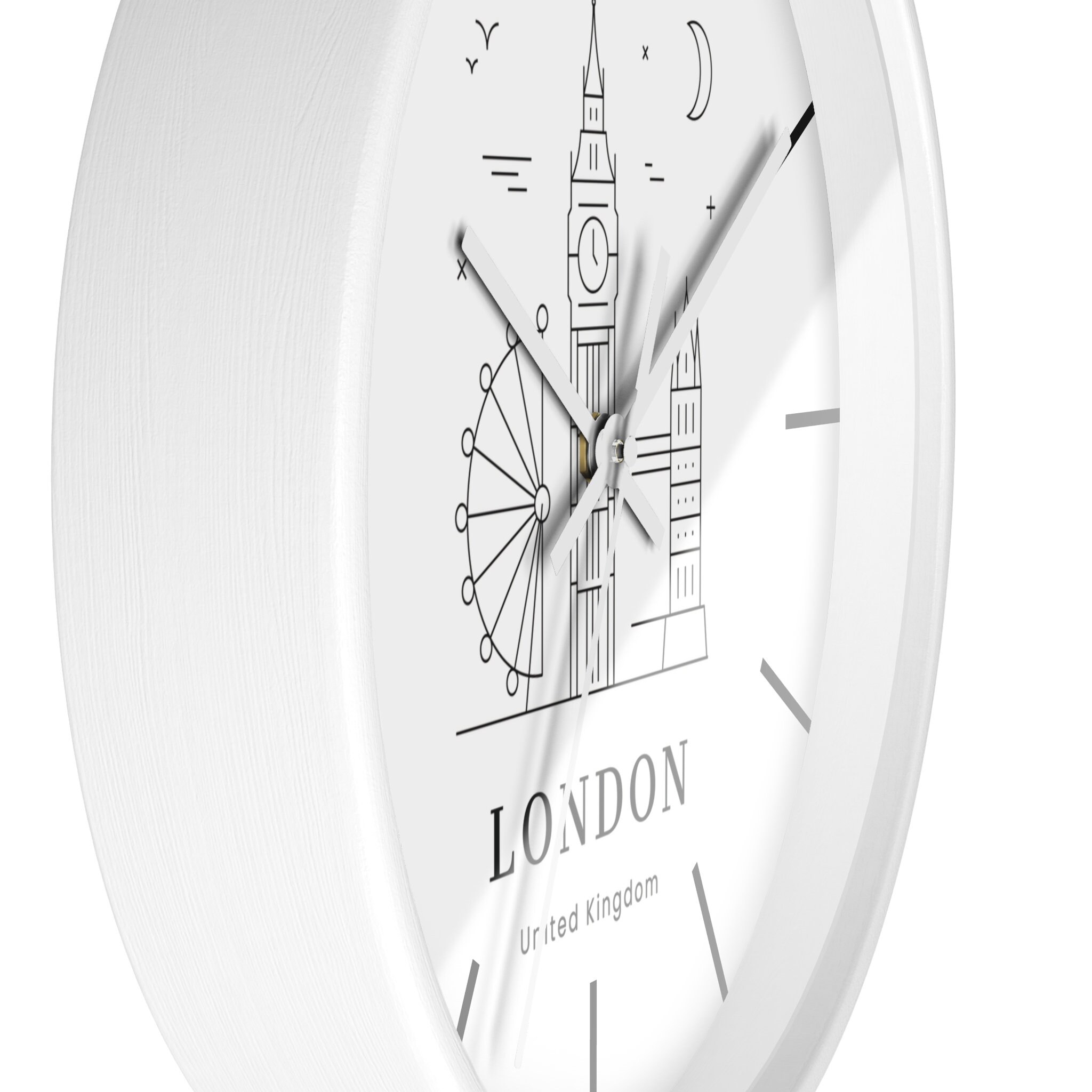 London Black White Cities Collection Circle Wall Clock Gift for ...