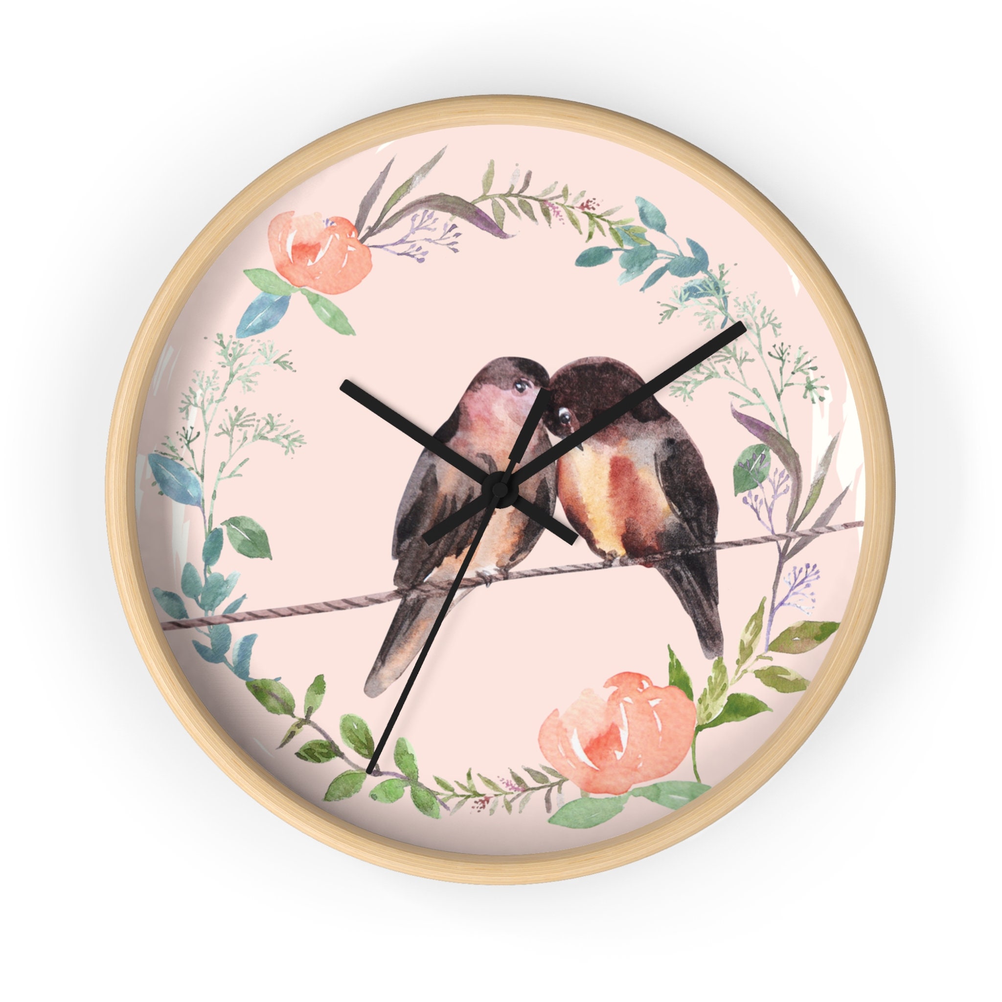 Robin Birds Couple 10 Inches Circle Wall Clock Gift for Husband Father ...