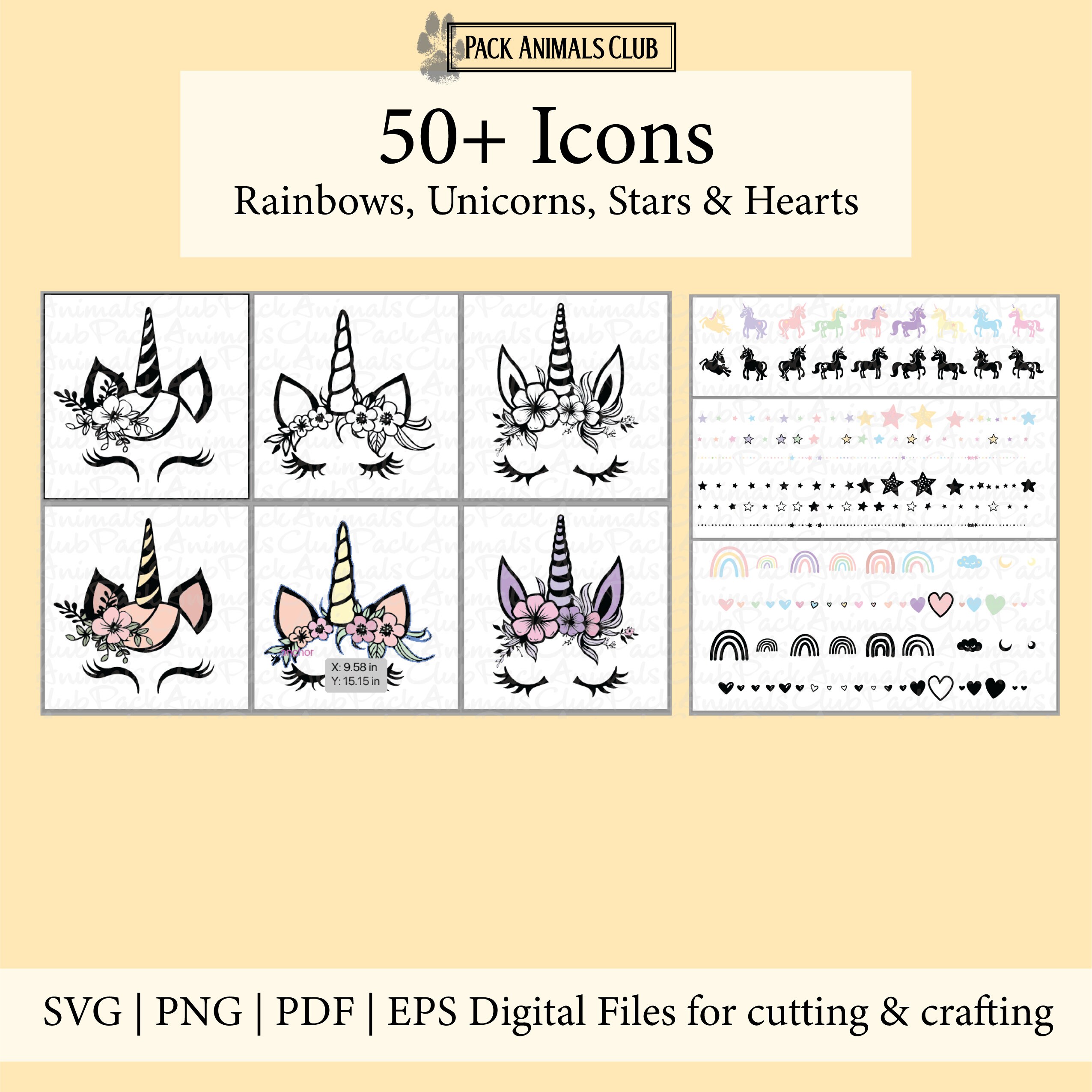 Unicorns & Rainbows SVG PDF PNG Bundle - Etsy
