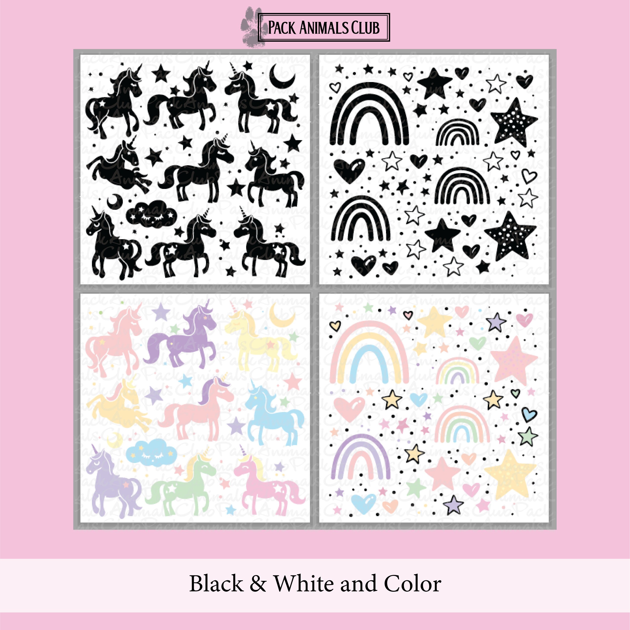 Unicorns & Rainbows SVG | PDF | PNG Bundle - Etsy