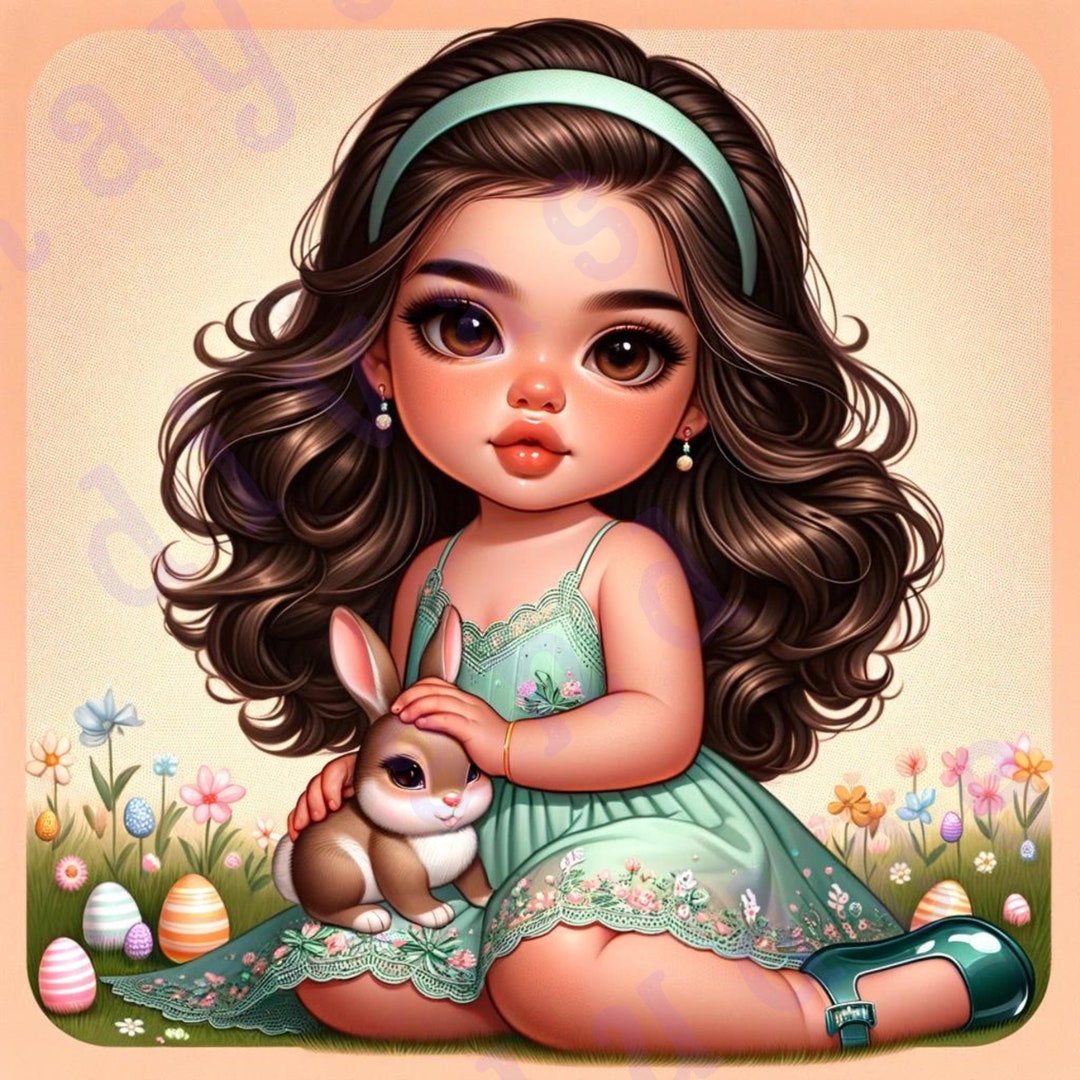 5 PNG Bundle in Chibi Style, Digital Art Print, Wall Art, Ai-generated ...