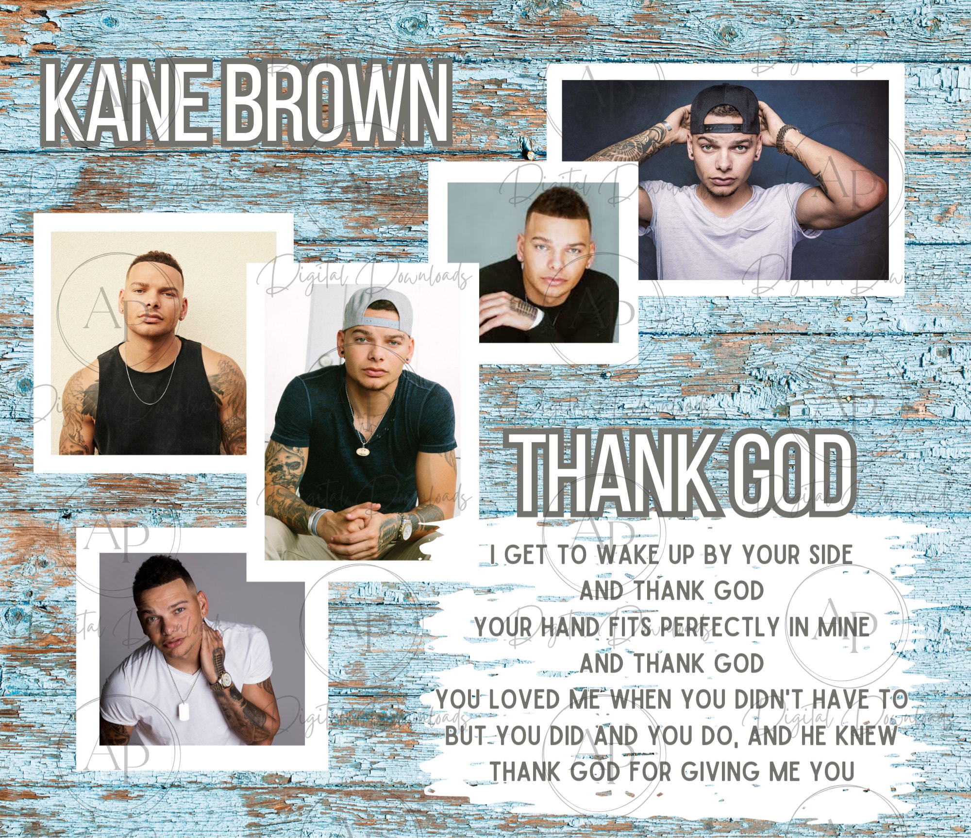 Kane Brown Tumbler Wrap, Kane Brown Lyric Tumbler Design, Tumbler Wrap ...