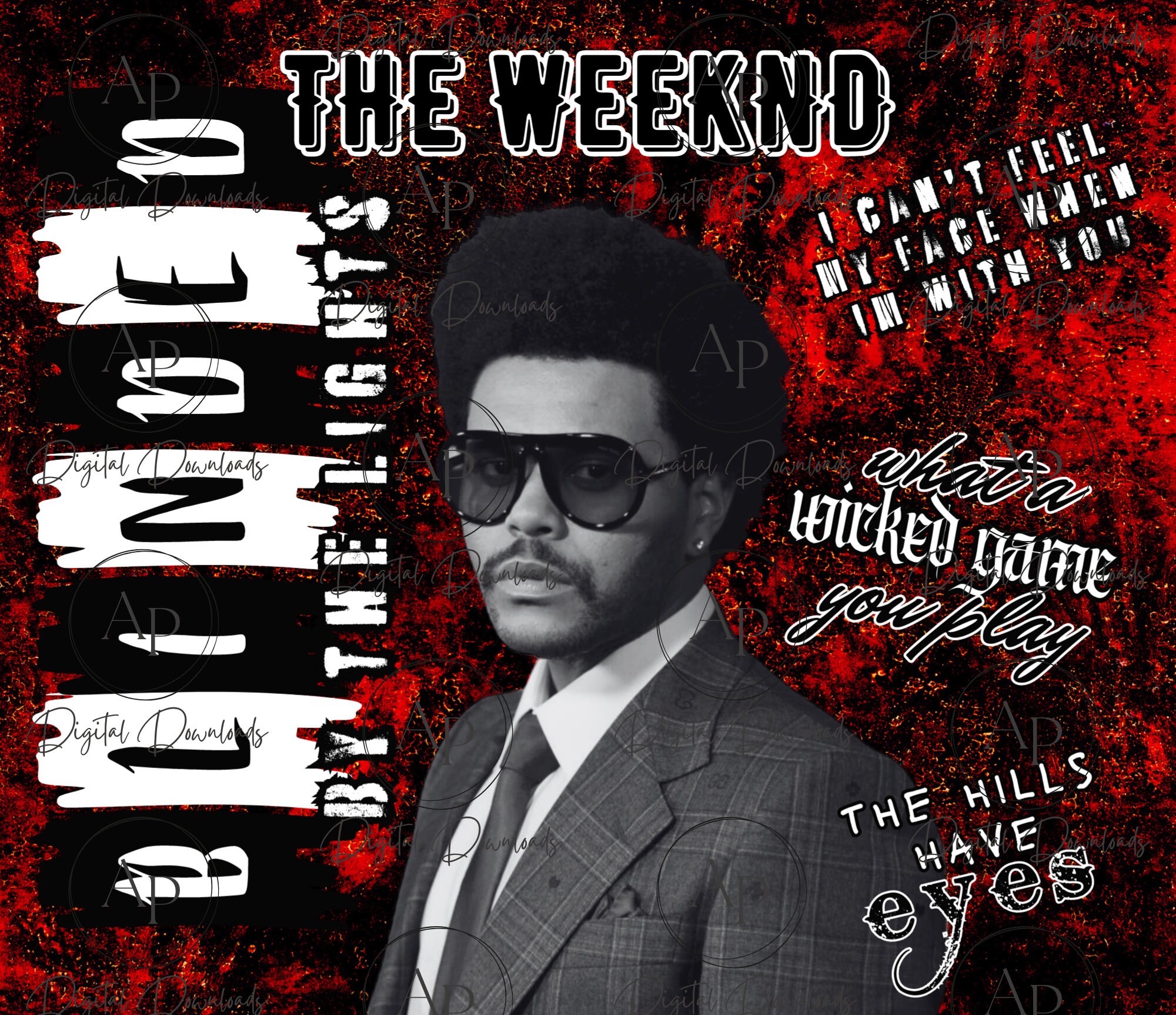 The Weeknd Tumbler Wrap, the Weeknd Lyrics Tumbler Design, Tumbler Wrap ...