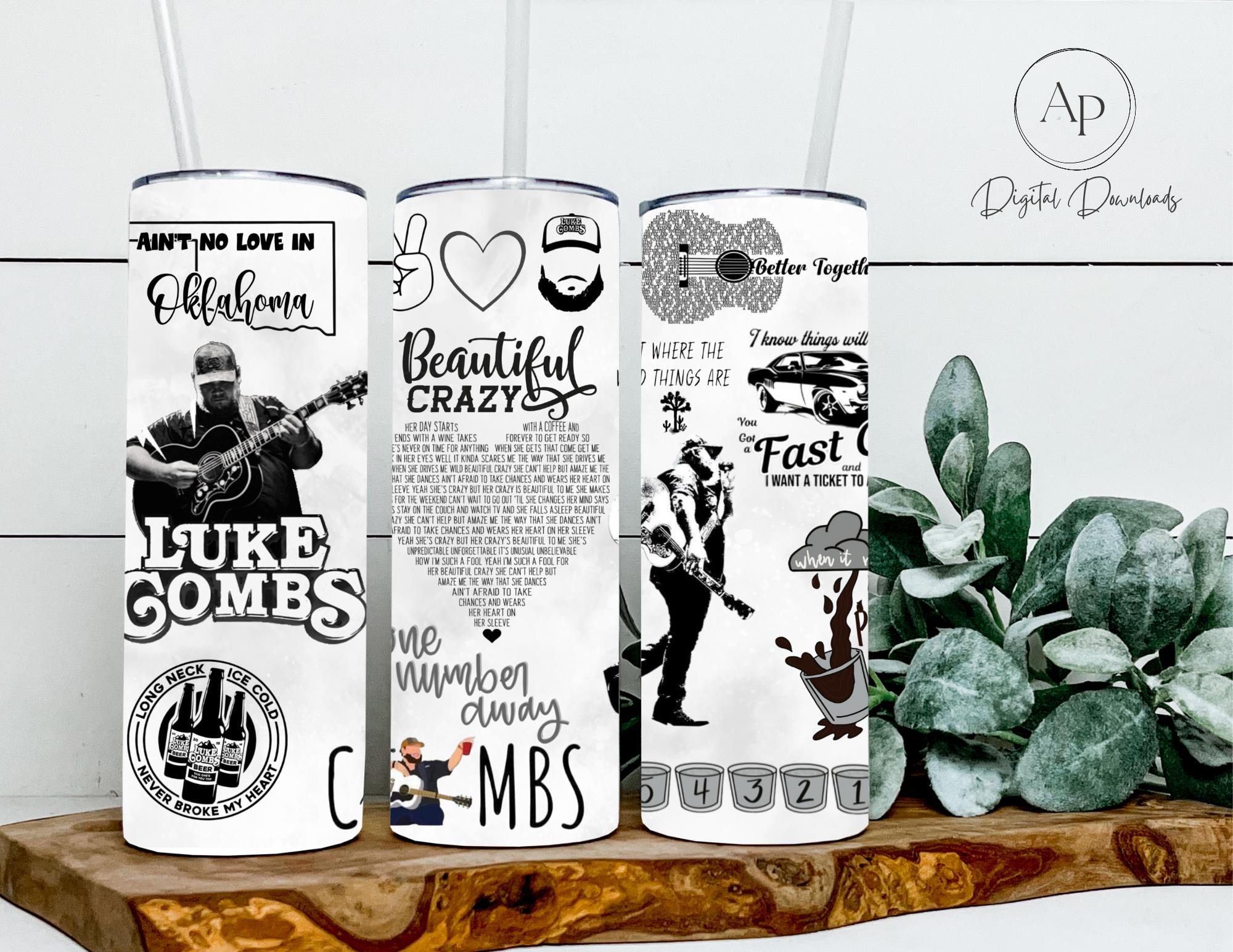 Luke Combs Tumbler Wrap, Luke Combs Collage Tumbler Design, Tumbler ...