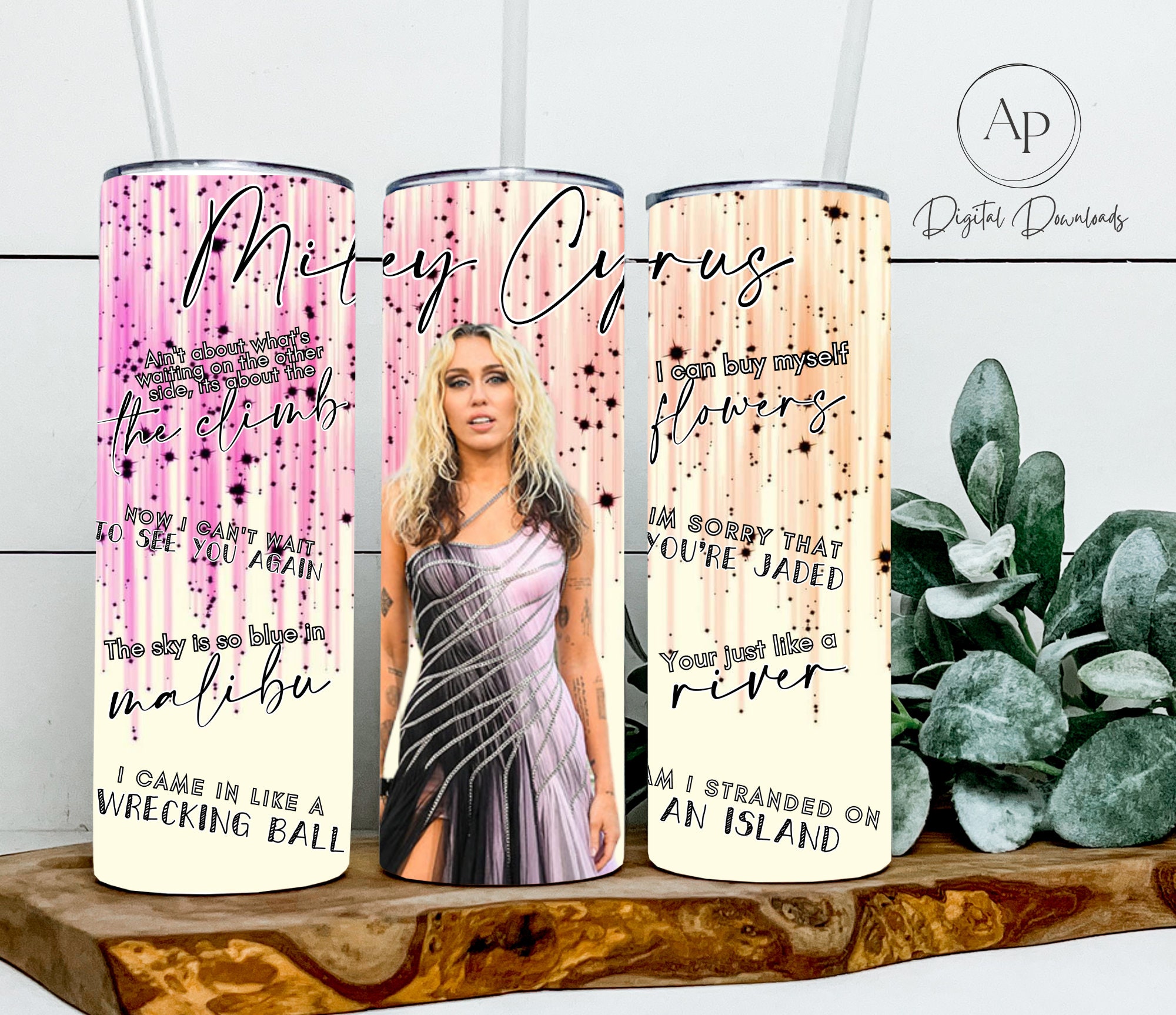 Miley Cyrus Lyric Tumbler Wrap, Sublimation Design (PNG, JPG, PDF) - Etsy
