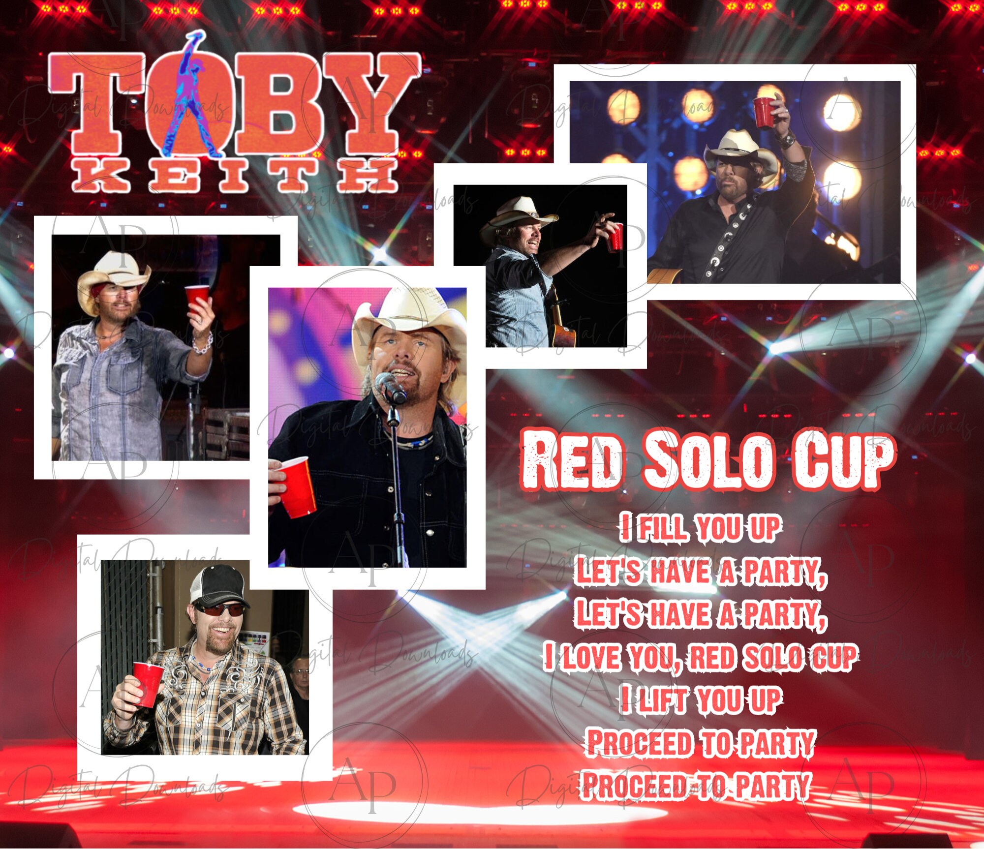 Toby Keith Tumbler Wrap, Toby Keith Collage Tumbler Design, Tumbler ...