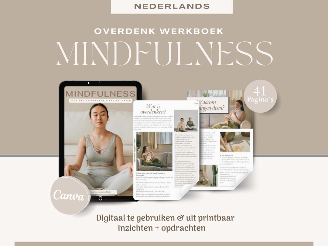 Overthinking Workbook – Dutch Canva Mindfulness Workbook – Printable ...