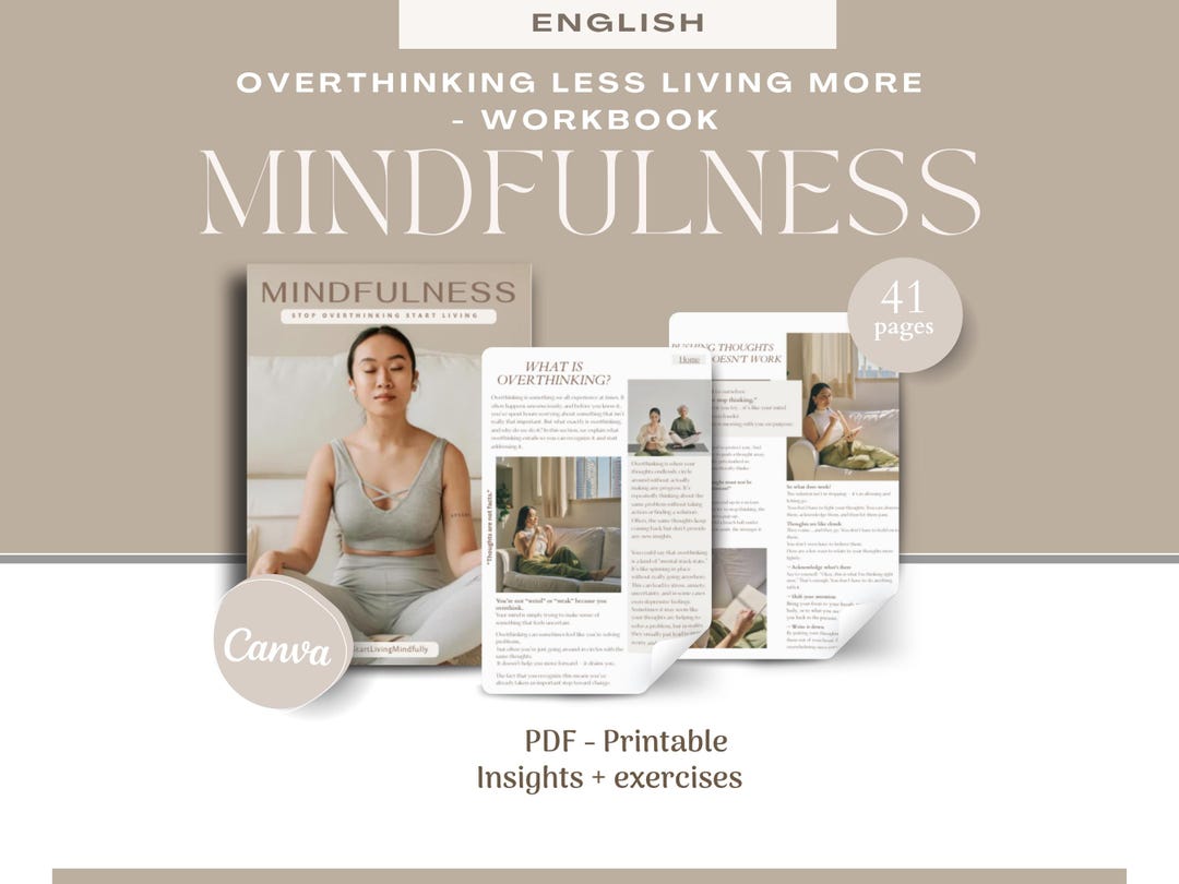 Mindfulness | Stop Overthinking Workbook (EN) | Printable PDF Journal ...