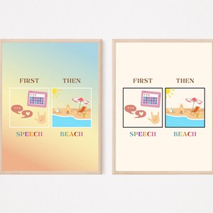 Summer “first Speech, Then Beach” SLP Digital Prints | Speech Therapy ...