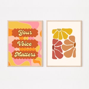 Groovy SLP Digital Prints Bundle | Retro Speech Therapy, Decor, Clinic ...