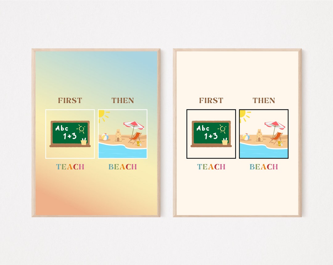 Summer “first Teach, Then Beach” Classroom Digital Prints | School ...