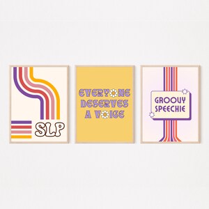 Groovy SLP Digital Prints Bundle | Retro Speech Therapy, Decor, Clinic ...