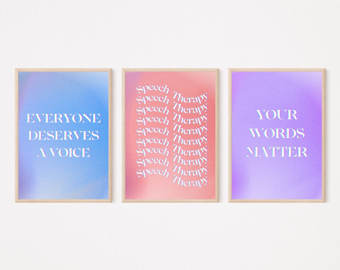 Gradient SLP Digital Prints | Your Words Matter | Speech Therapy, Decor ...