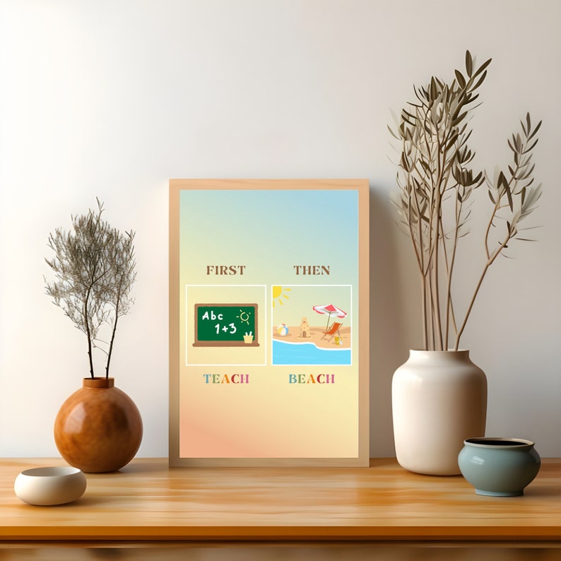 Summer “first Teach, Then Beach” Classroom Digital Prints | School ...