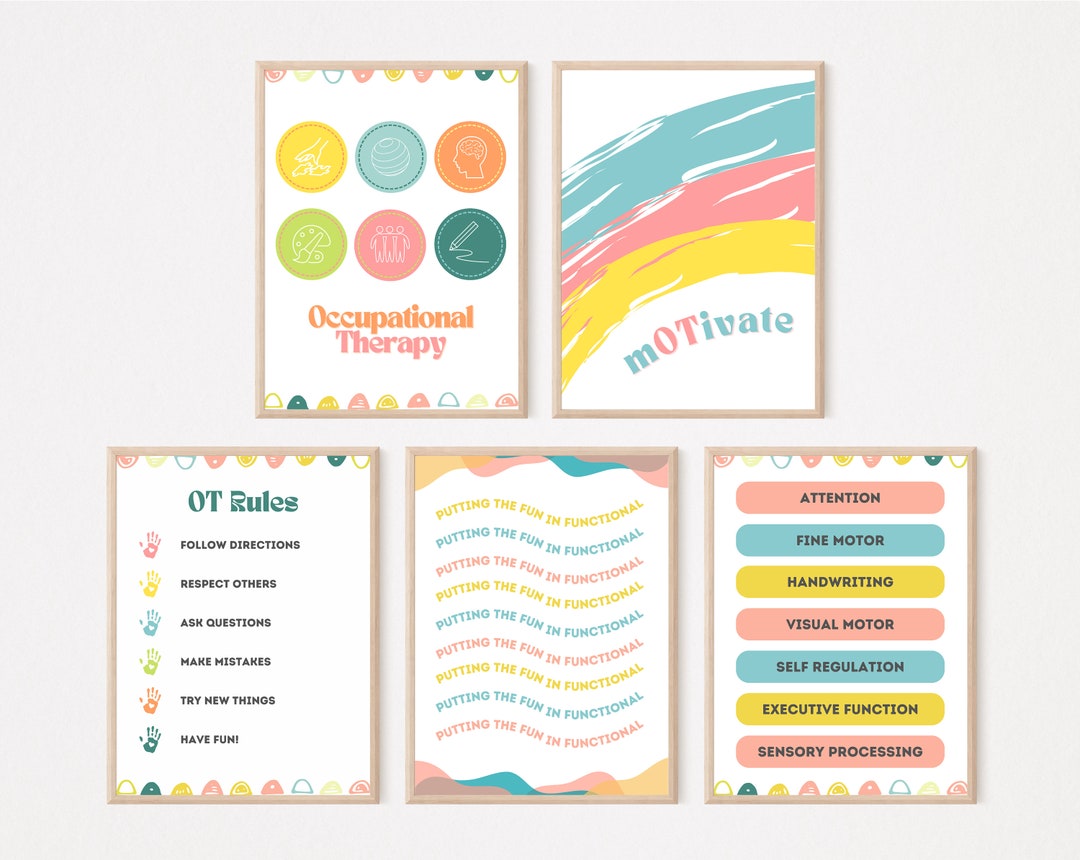 Bright OT Digital Prints Bundle | Occupational Therapy, Decor, Clinic ...