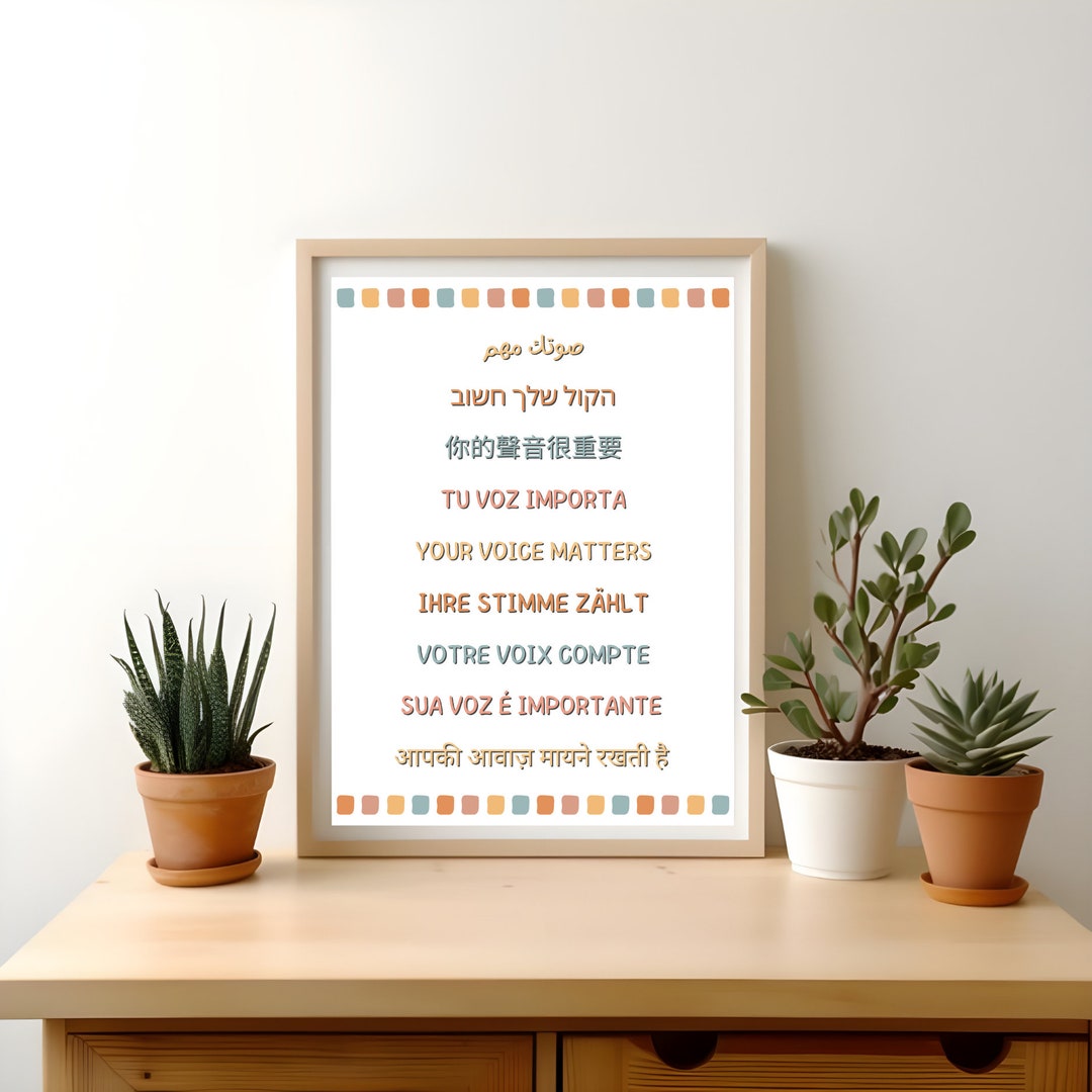 Your Voice Matters (different Languages) | Digital Print | Speech ...