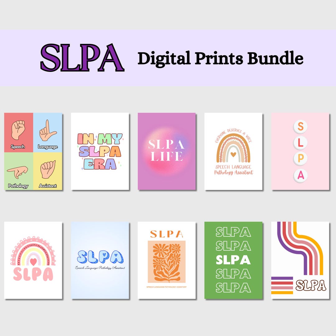 SLPA Digital Prints Bundle | Speech Therapy, Decor, Clinic, Office ...