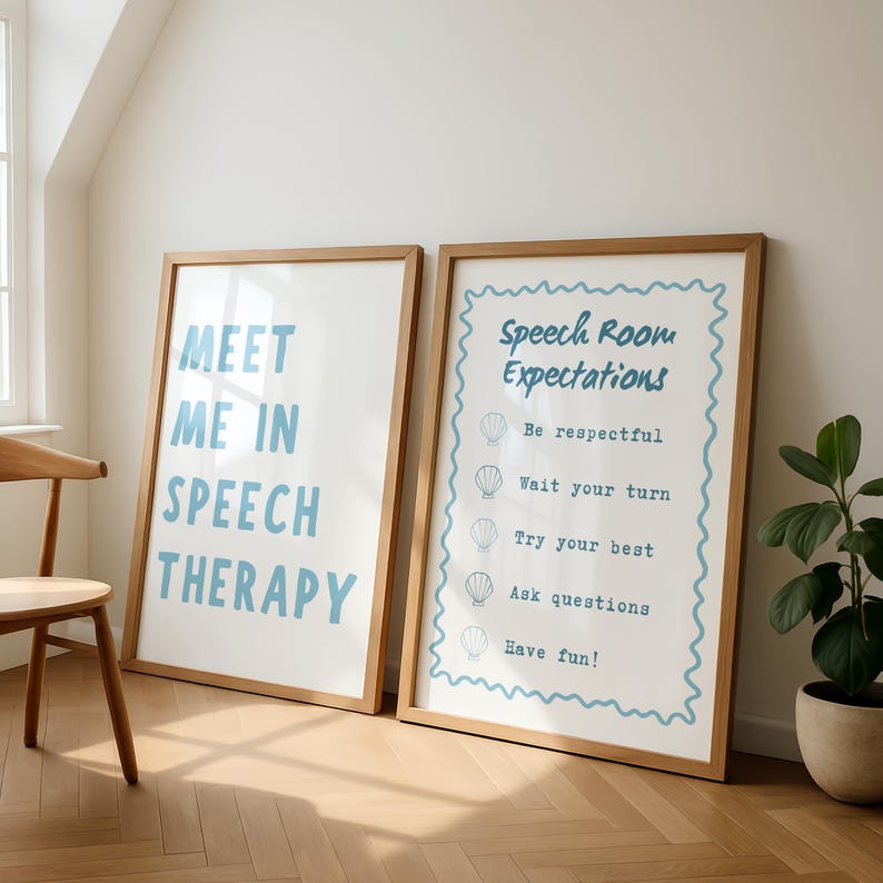 SLP Blue Coastal Cottage Digital Prints Bundle | Speech Therapy, Decor ...