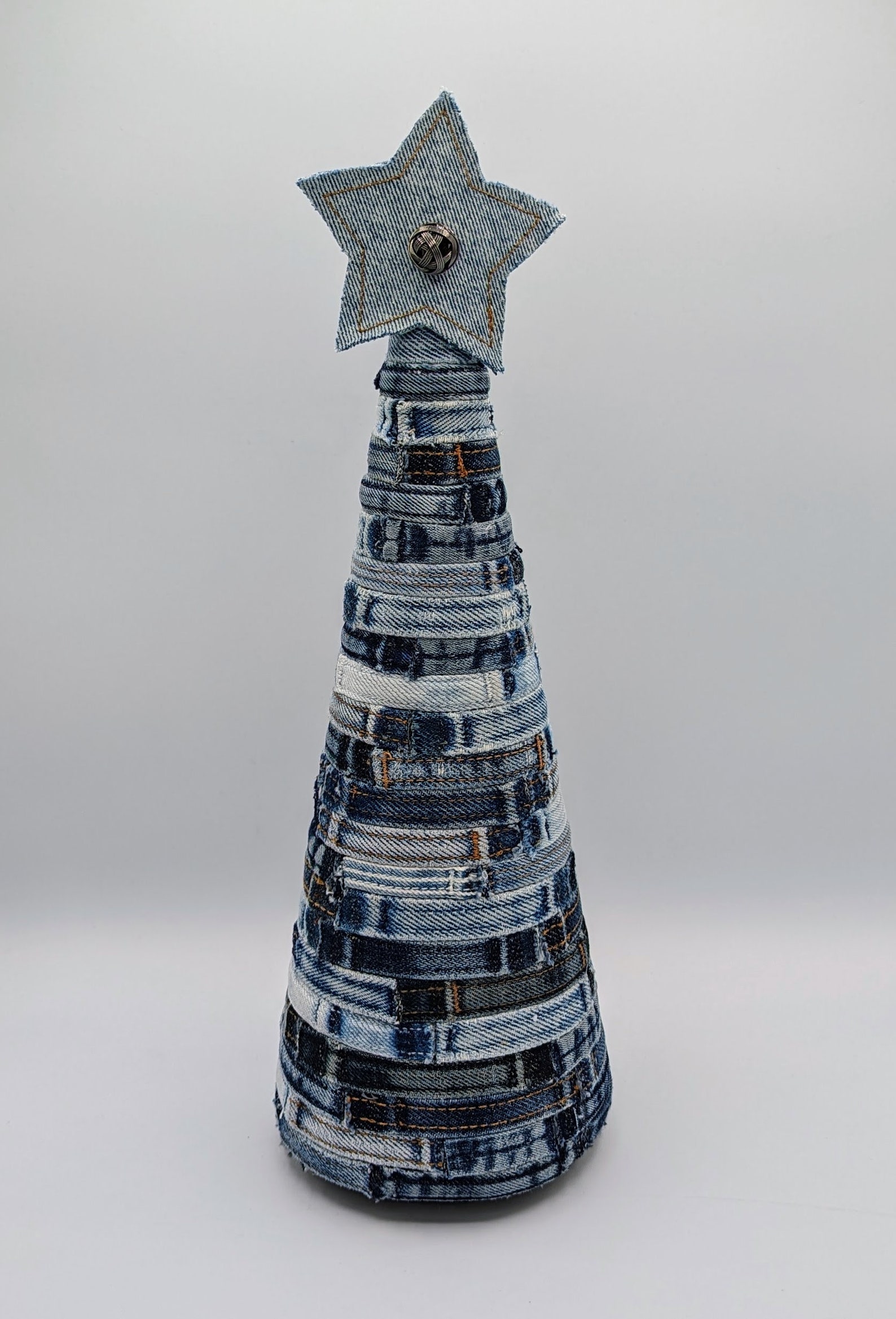 Upcycled Denim Seam Tree Decor Scrap Jeans Christmas Mini Tree Made of ...