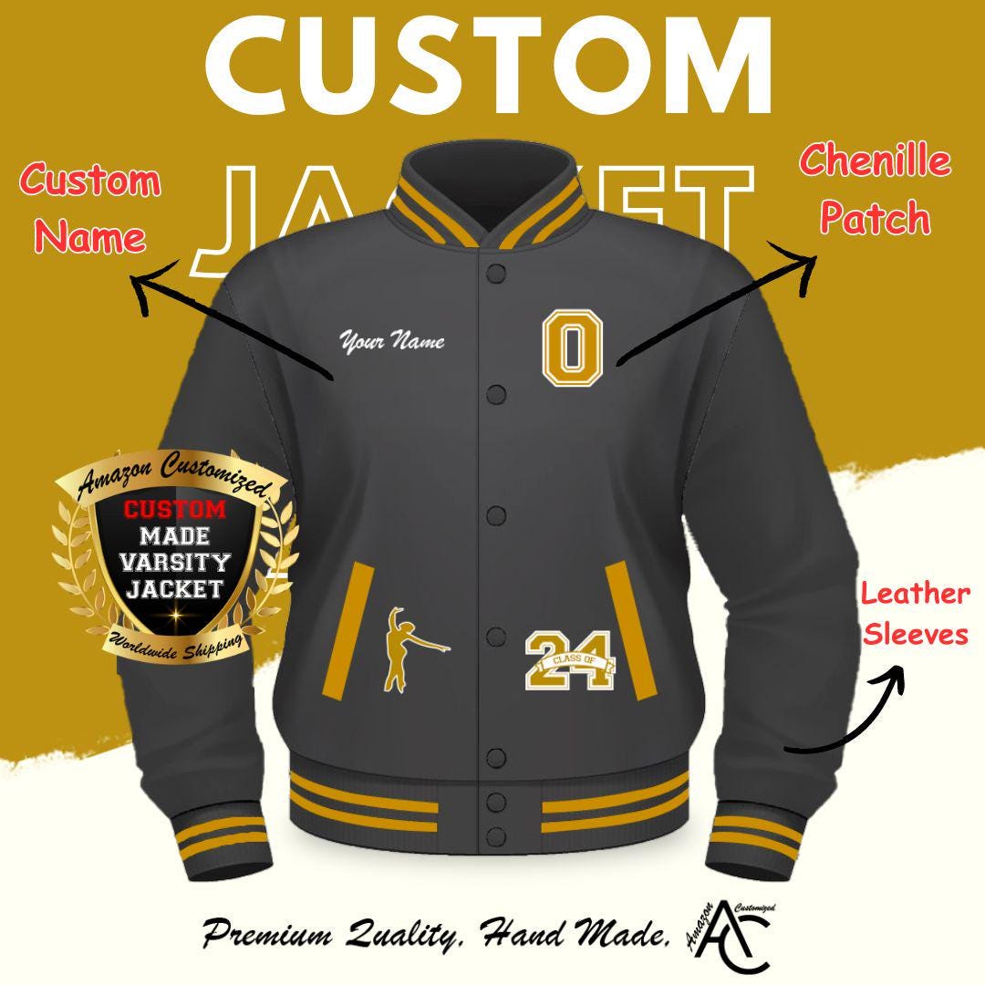 Custom Varsity Letterman Jacket for Group, Custom Embroidery Patches ...
