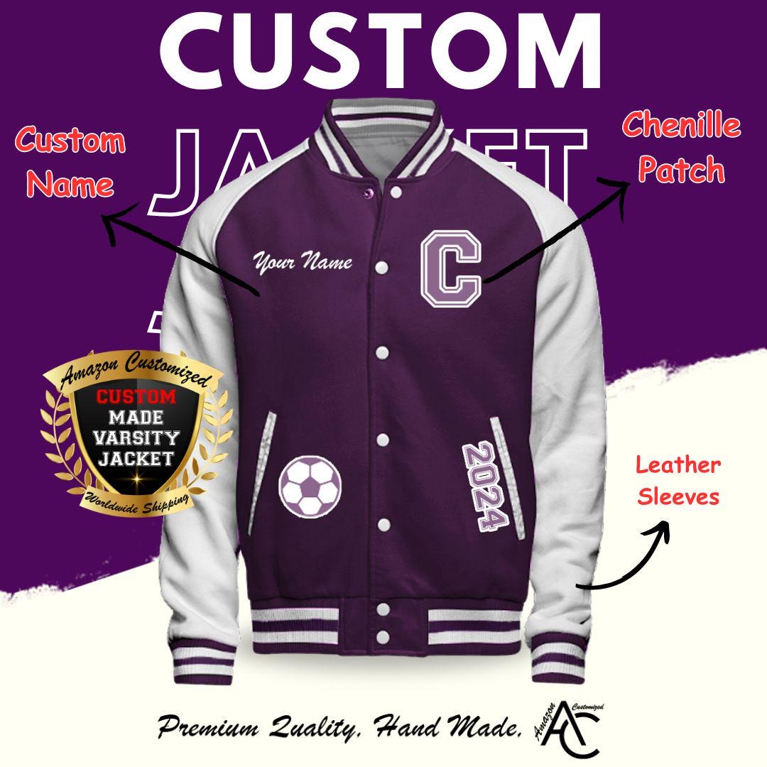 Custom Varsity Letterman Jacket for Group, Custom Embroidery Patches ...