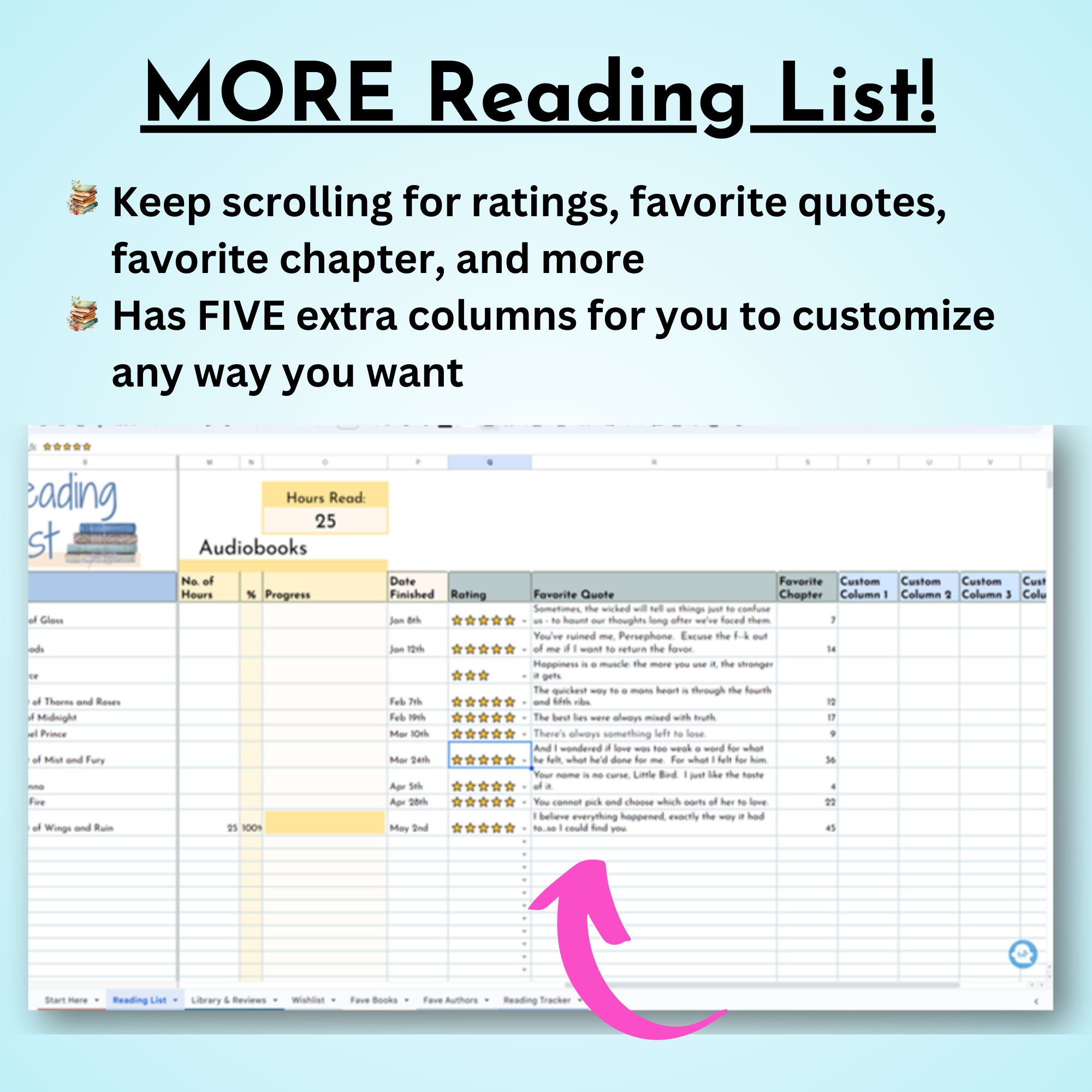 Reading Tracker Spreadsheet Google Sheets Digital Library Book Tracker ...