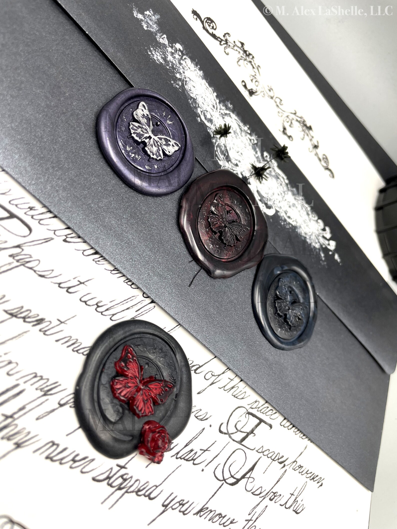 Handwritten Letter Service the Calamity Rose Flower Skull - Etsy