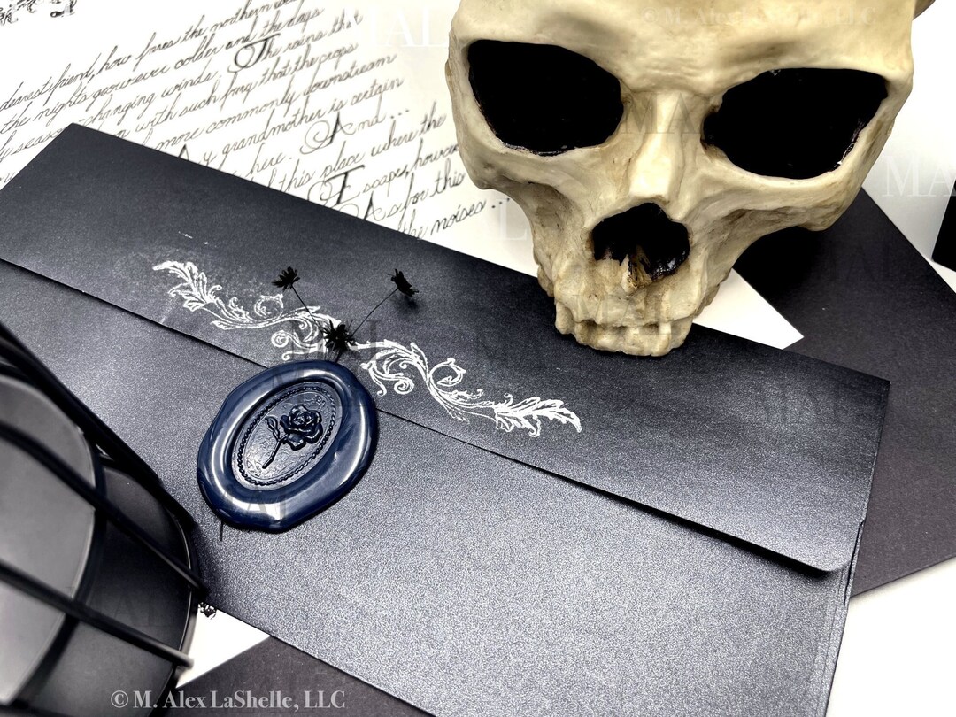 Handwritten Letter Service - Petals & Whispers | Rose Seal | Black ...