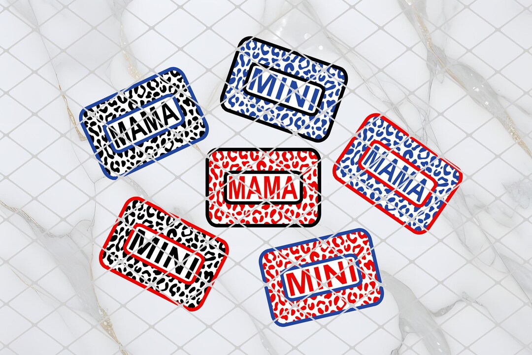 Mama Mini Leopard Tri Layer Print Bundle SVG, Laser Engraved Leather ...