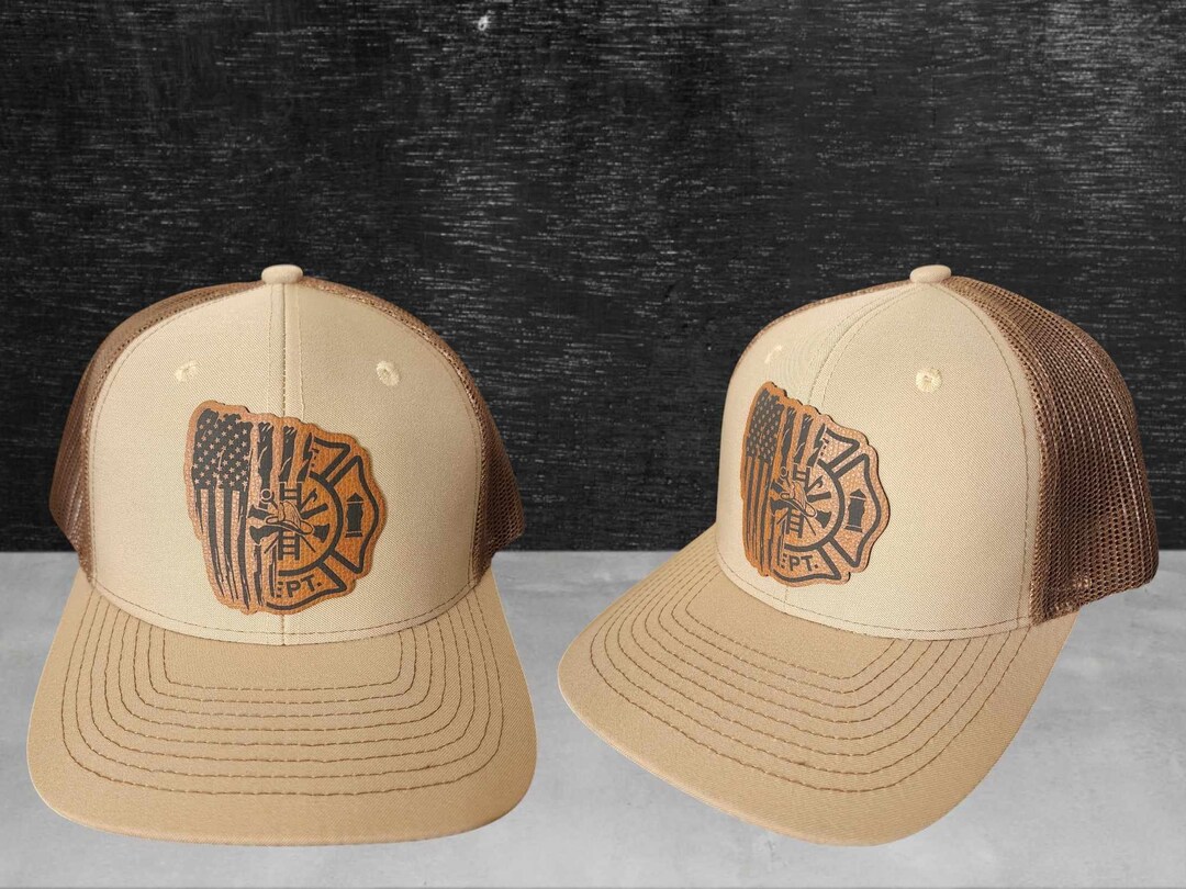 Distressed American Flag Firefighter Maltese Cross Hat With Laser ...
