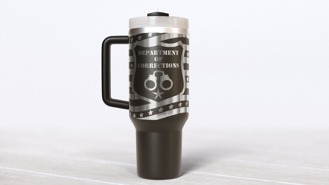 Correctional Officer American Flag Laser Engraved Wrap 40oz Tumbler ...