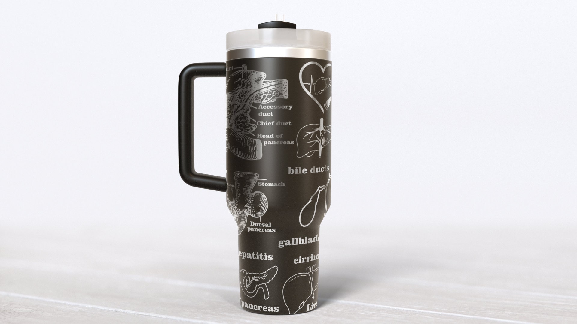 Liver Anatomy Laser Engraved Full Wrap 40oz Tumbler Digital - Etsy