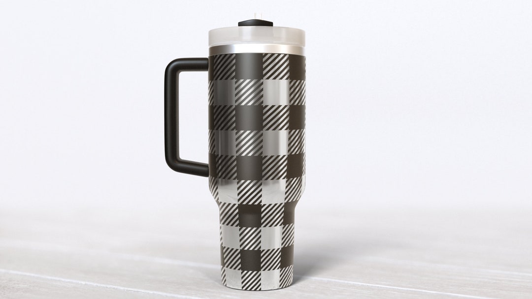 Buffalo Plaid Laser Engraved Full Wrap 40oz Tumbler, Digital Download ...