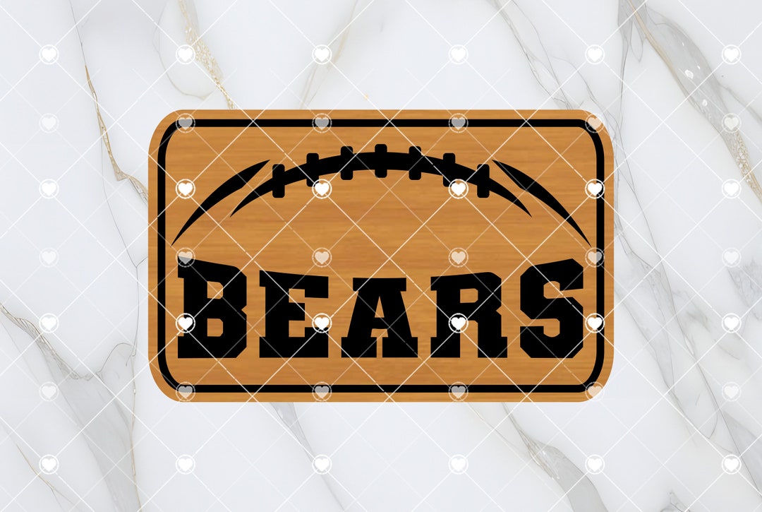 Bears Mascot Football Hat Patch SVG, Laser Engraved Leather Patch ...