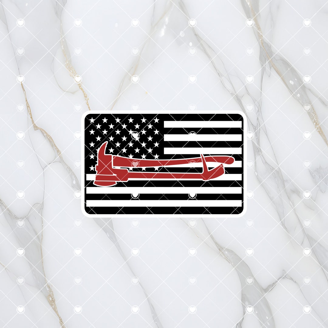 American Flag Firefighter Tools SVG, Laser Engraved Leather Patch ...