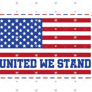 United We Stand American Flag SVG, Laser Engraved Leather Patch Design ...