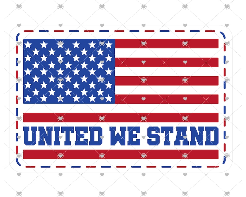 United We Stand American Flag SVG, Laser Engraved Leather Patch Design ...